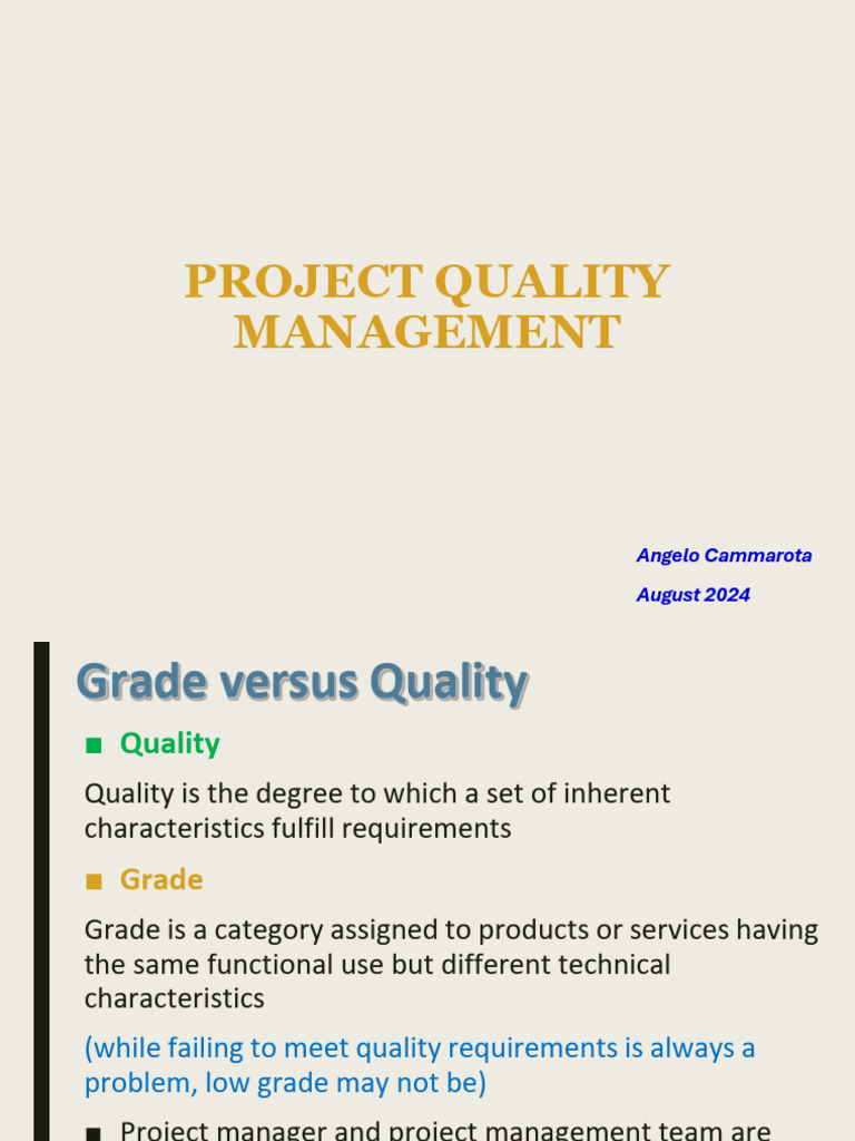 Project Quality Management | PDF | Project Management | Quality Management
