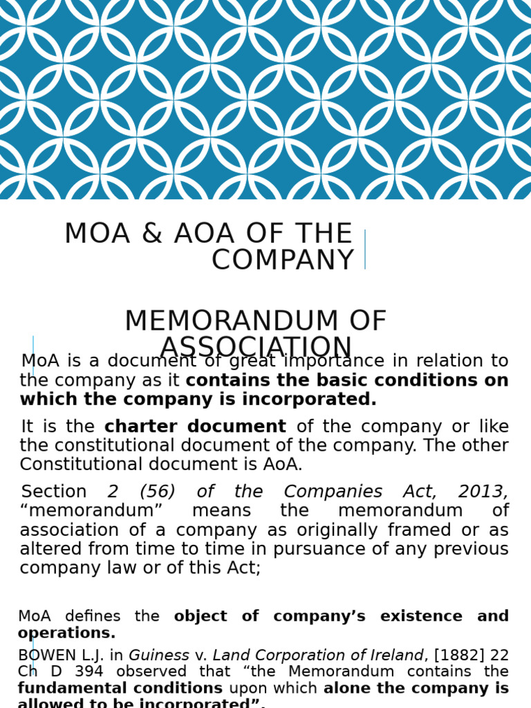 Infosys MOA and AOA Overview | PDF | Limited Company | Guarantee