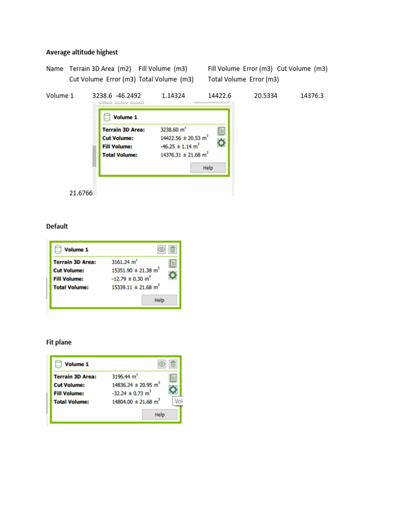 Volume Output - Pix4d | PDF