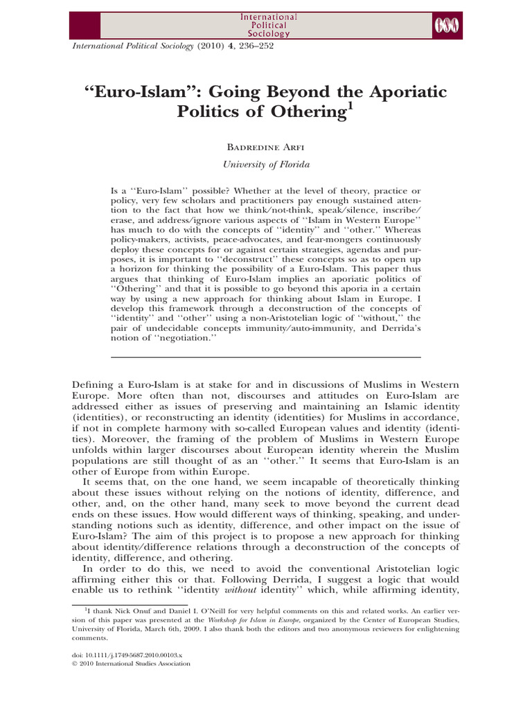 Arfi, Euro Islam | PDF | Autoimmunity | Deconstruction