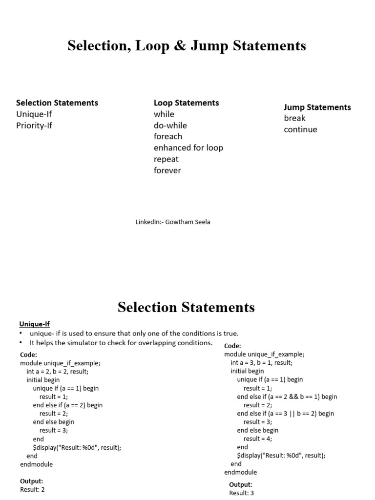 Mastering Control Flow In System Verilog With Examples Pdf Programming Paradigms Computer