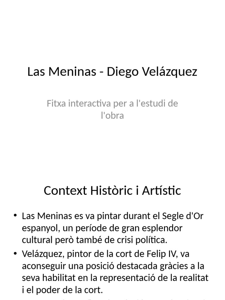 Las Meninas Fitxa Interactiva | PDF