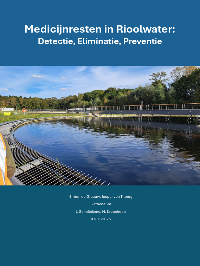 Medicijnen in Water Detectie Eliminatie Preventie | PDF