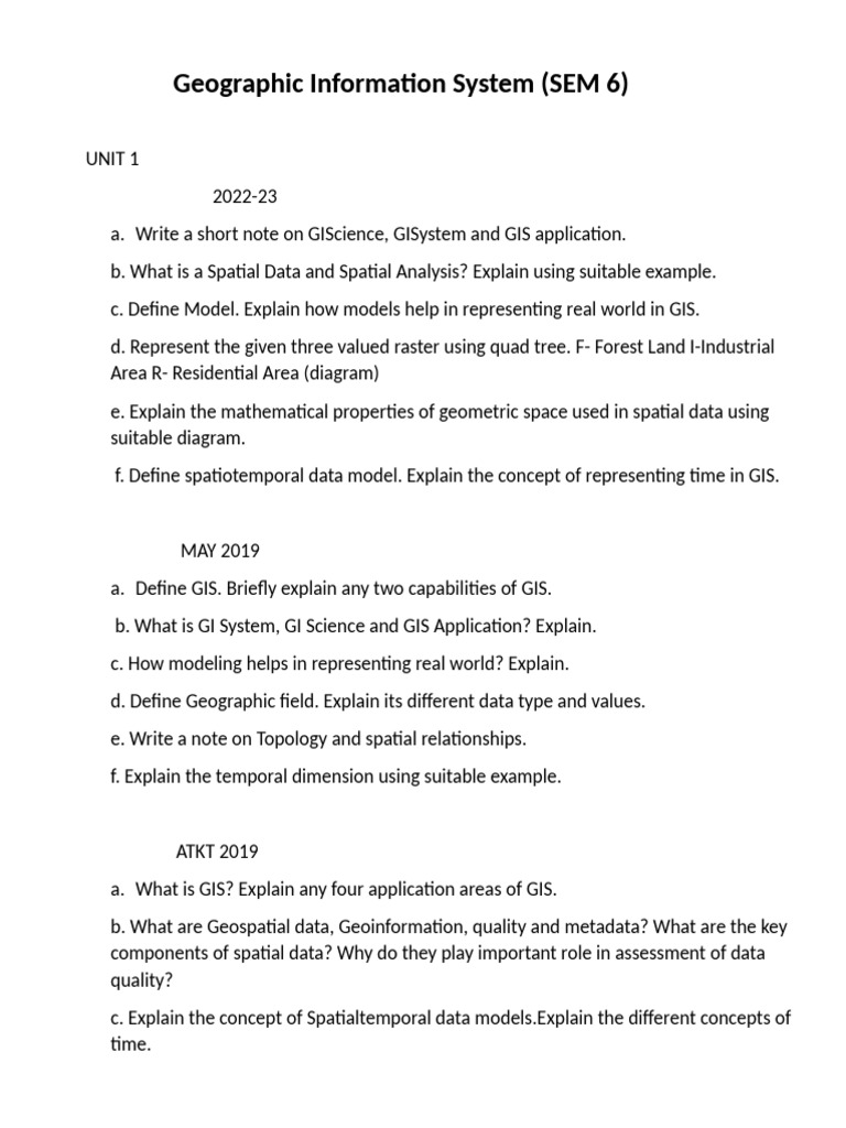 Geographic Information System Sem 6 | PDF | Geographic Information ...