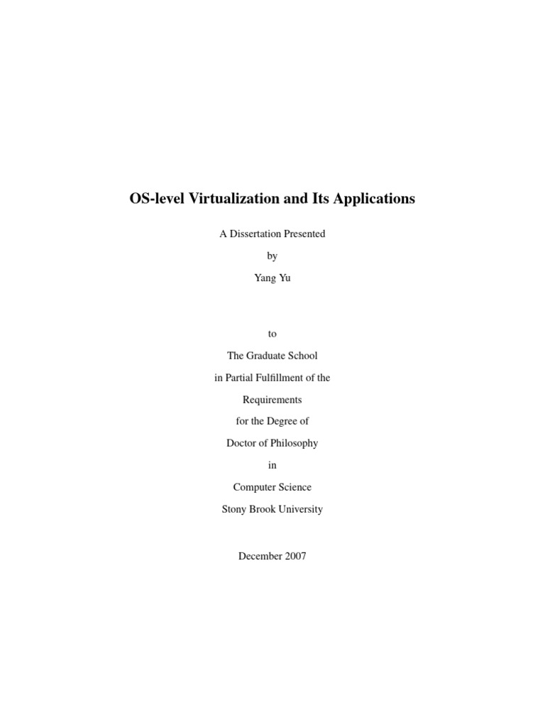 Os Level Virtualization | PDF | Virtual Machine | Virtualization