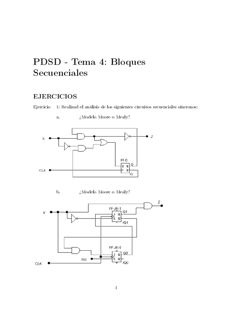 PDSD Tema 4 Ejercicios Rev1.0 | PDF | Diseño electronico | Ingeniería Informática