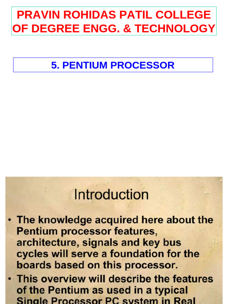 Chapter 5 Pentium Processor | PDF