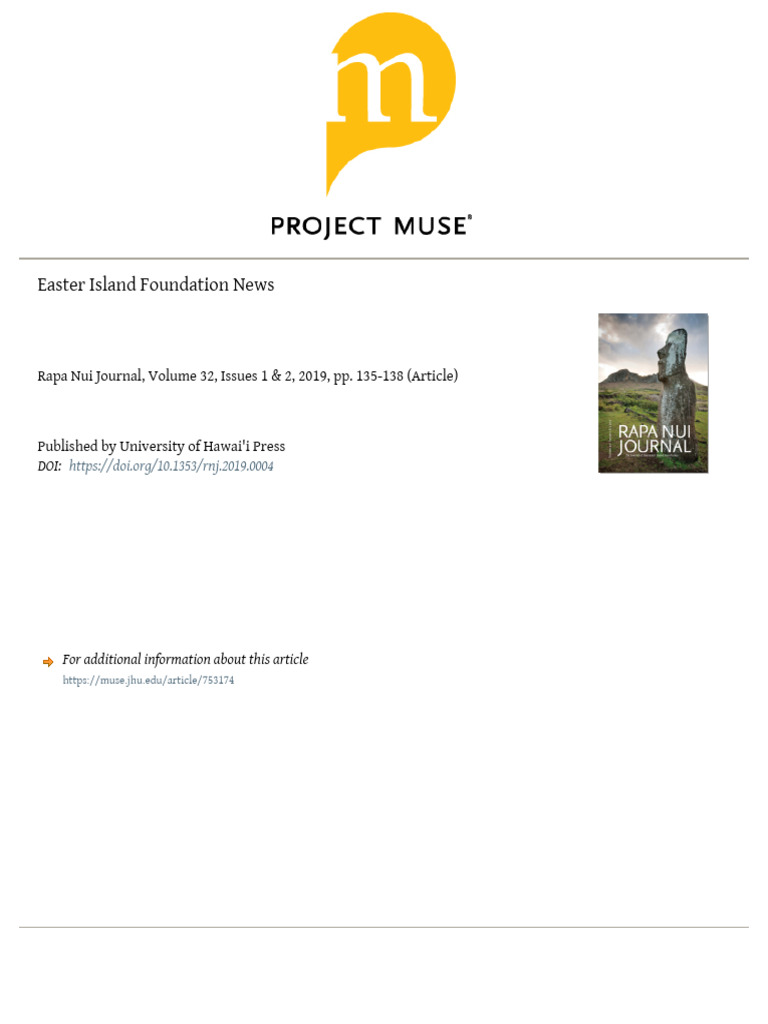 Rapa Nui Project Muse 753174 | PDF