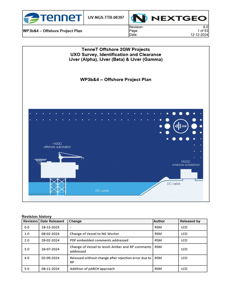 IJV-NGS-TTB-08397 - WP3b&4 - Offshore Project Plan - P | PDF | Latitude ...