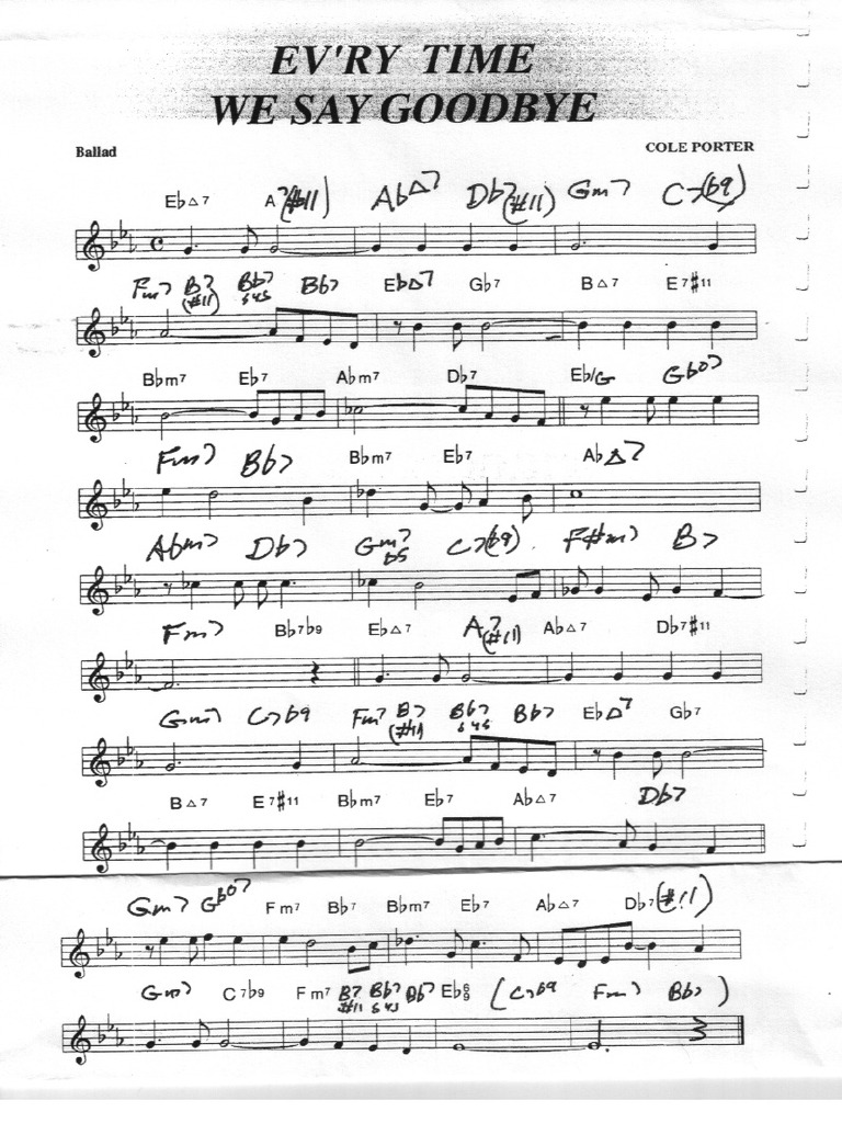 Everytime We Say Goodbye | PDF