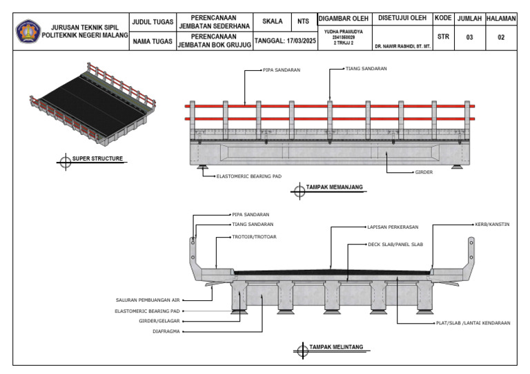 Bagian-Bagian Jembatan Beton | PDF