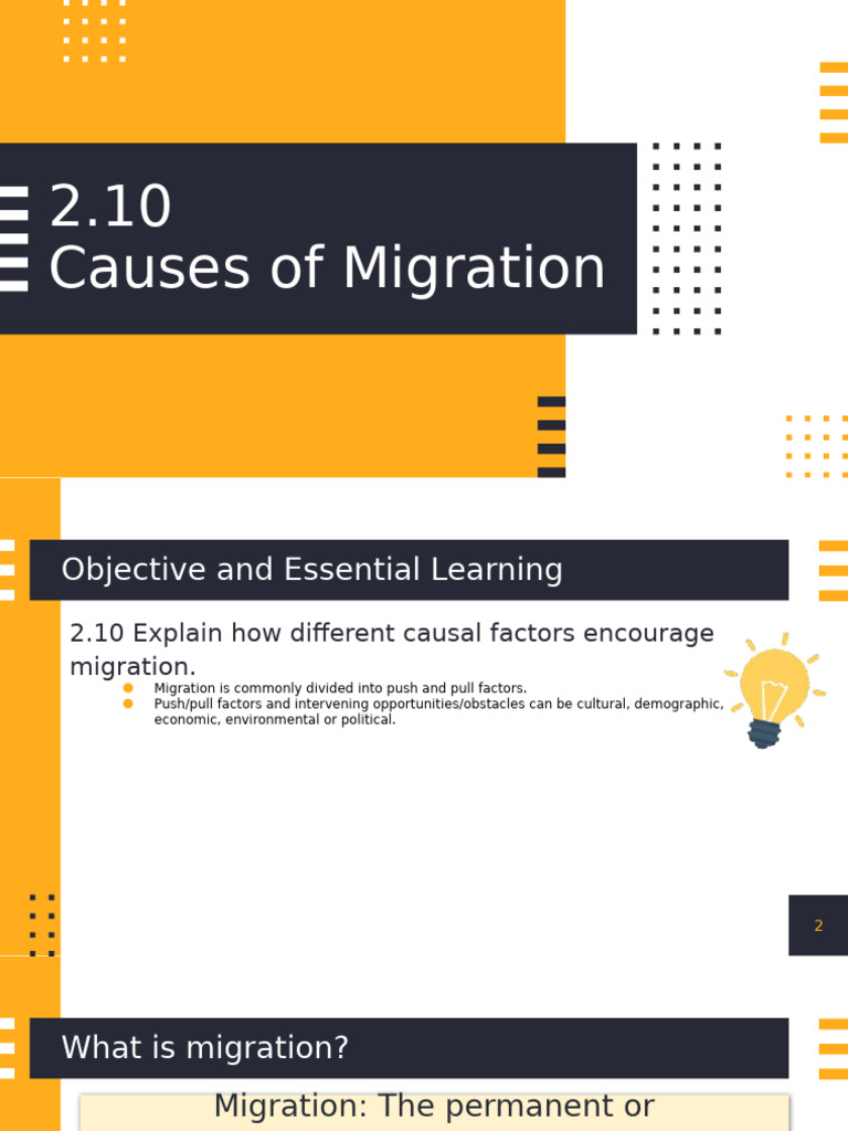 2.10 Causes of Migration | PDF | Human Migration | Immigration
