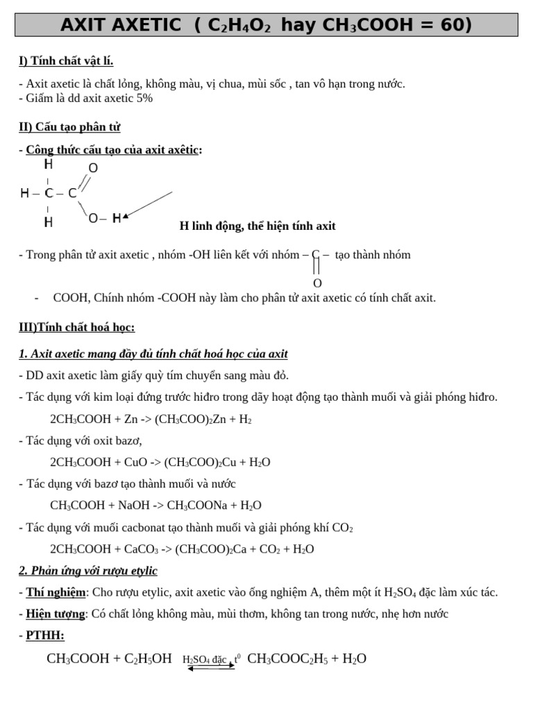 Axit Axetic | PDF
