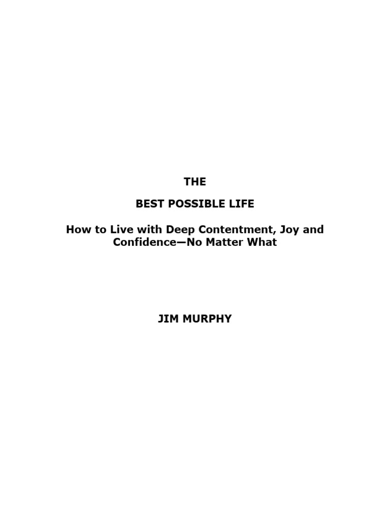 Best Possible Life INTRODUCTION | PDF | Love | Thought