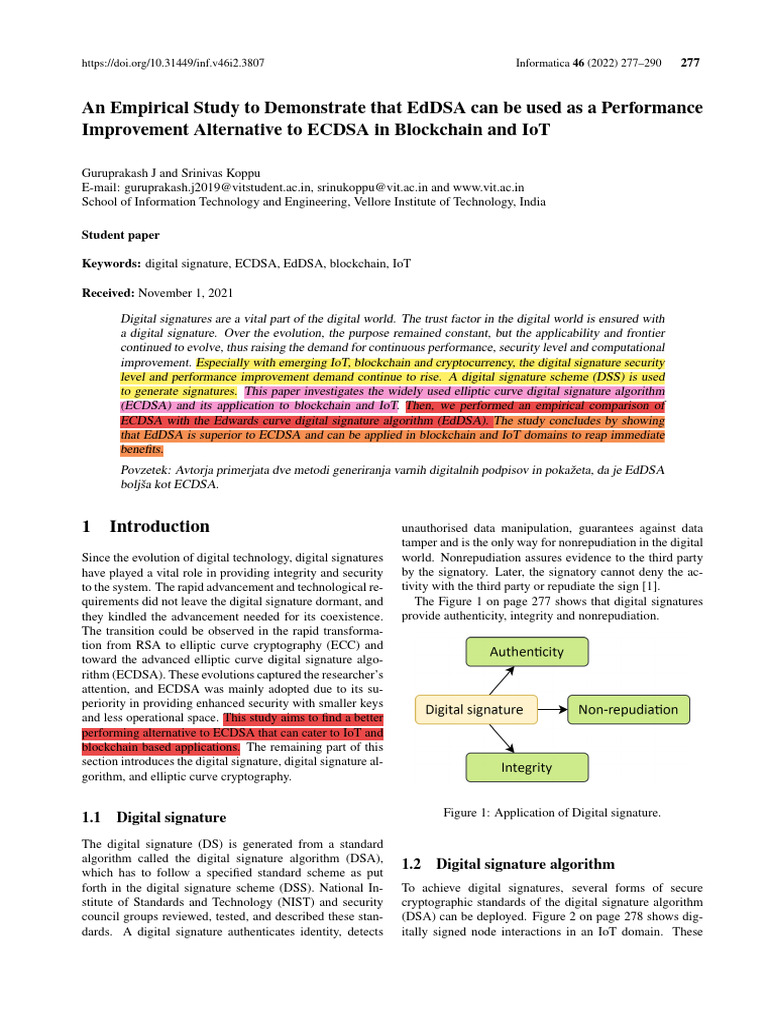 2022 - An Empirical Study To Demonstrate That EdDSA Can Be Used As A ...