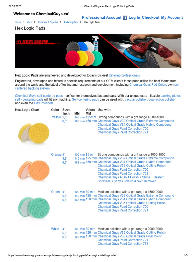 Chemical Guys Hex Logic Pad Guide | PDF