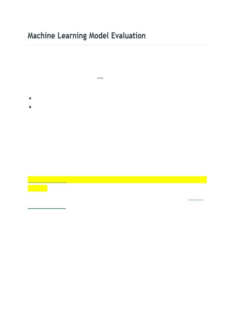 Machine Learning Model Evaluation | PDF | Receiver Operating ...