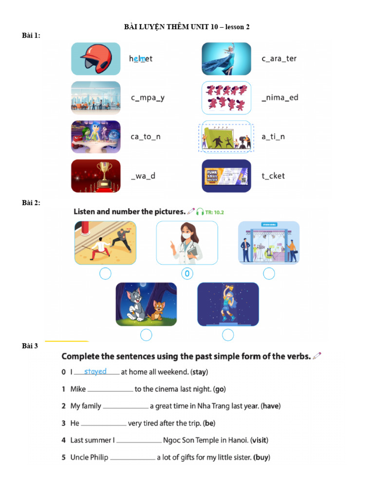 CreatePDF_BÀI LUYỆN THÊM UNIT 10 - lesson 2 | PDF