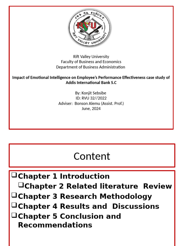 Konjit Thesis Presentation Final | PDF | Emotional Intelligence ...