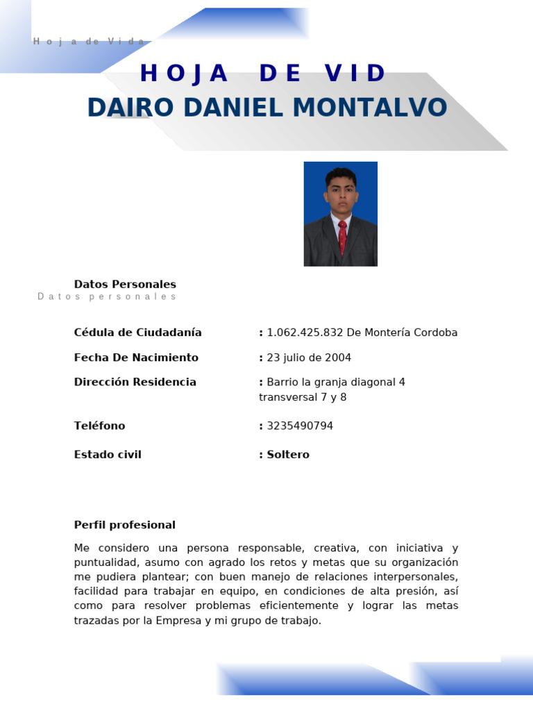DAIRO DANIEL HOJA DE VIDA | PDF