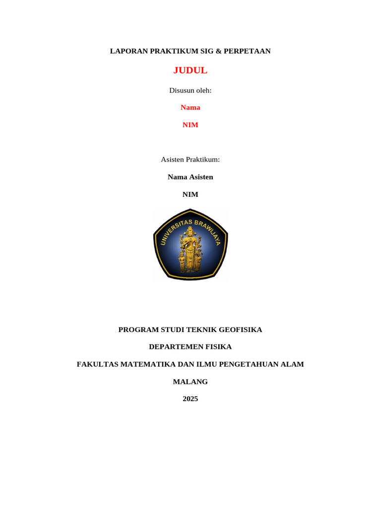 Format Laporan SIG & Perpetaan 2025 | PDF