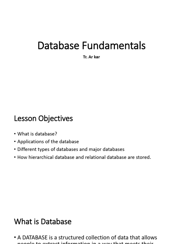 DB Fundamental | PDF | Databases | Relational Database