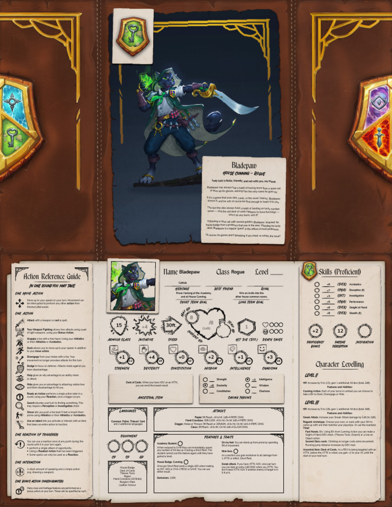AA1C Character Sheet Rogue | PDF