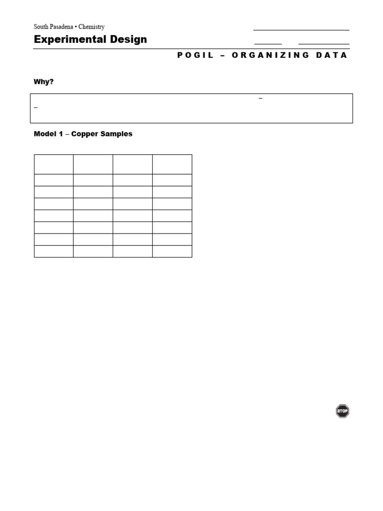 Chem 0.2 POGIL-Organizing Data | PDF | Experiment | Atmospheric Pressure