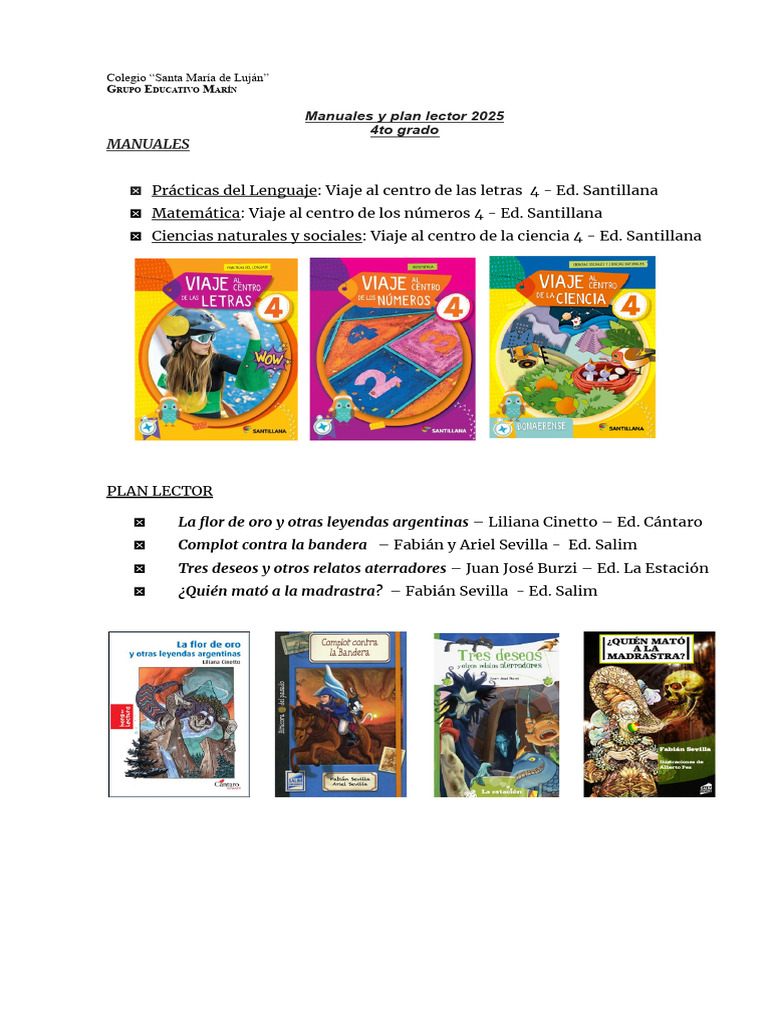 2025 LIBROS 4to Grado | PDF