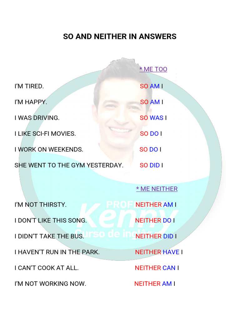 109 - So and Neither in Answers | PDF