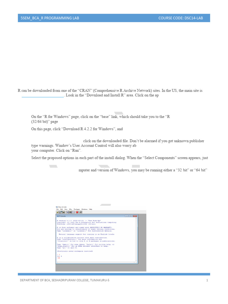 Introduction R Programming Lab - 231009 - 075137 | PDF | Microsoft Windows | Data Type
