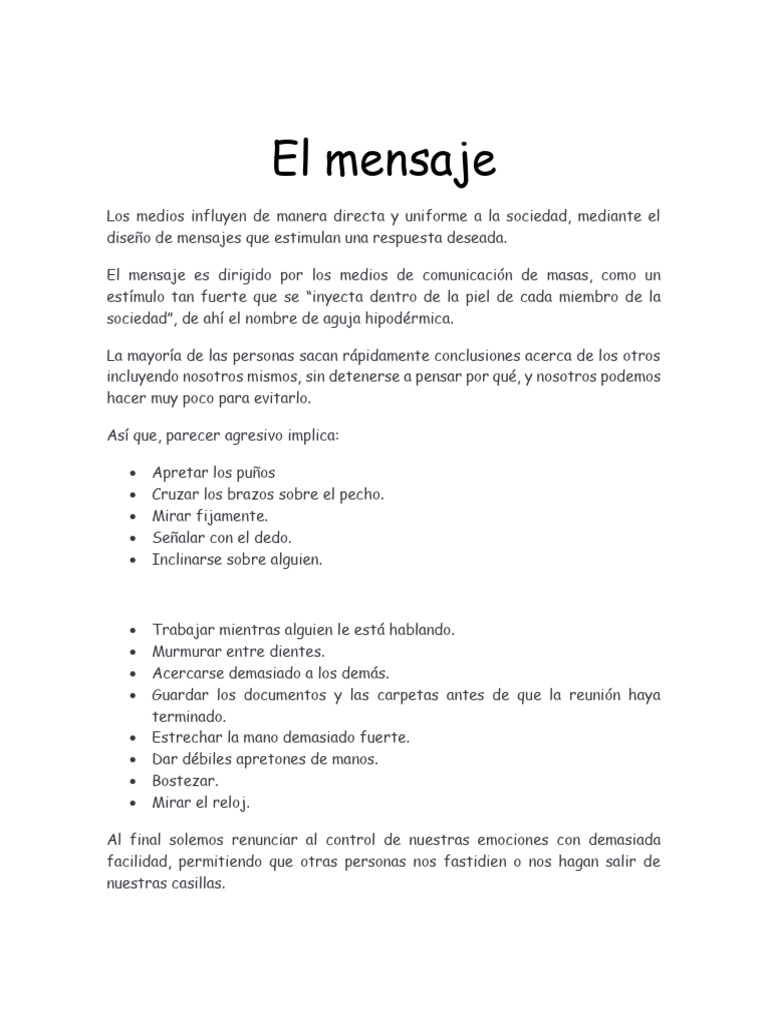 El Mensaje | PDF