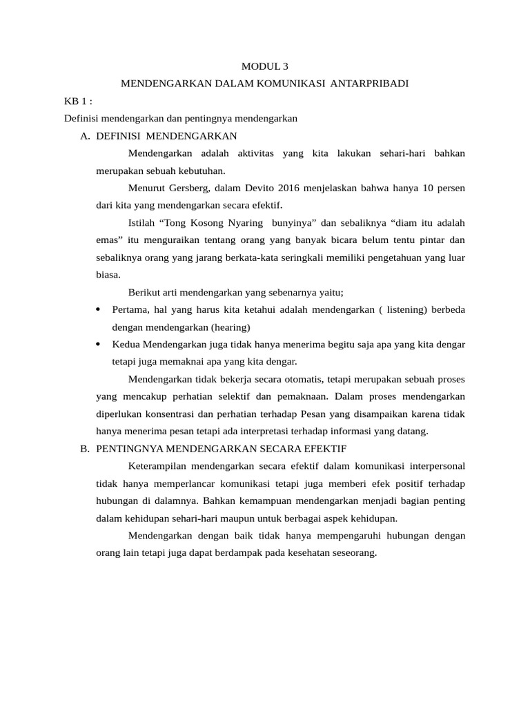 kb1;komunikasi antarpribadi | PDF