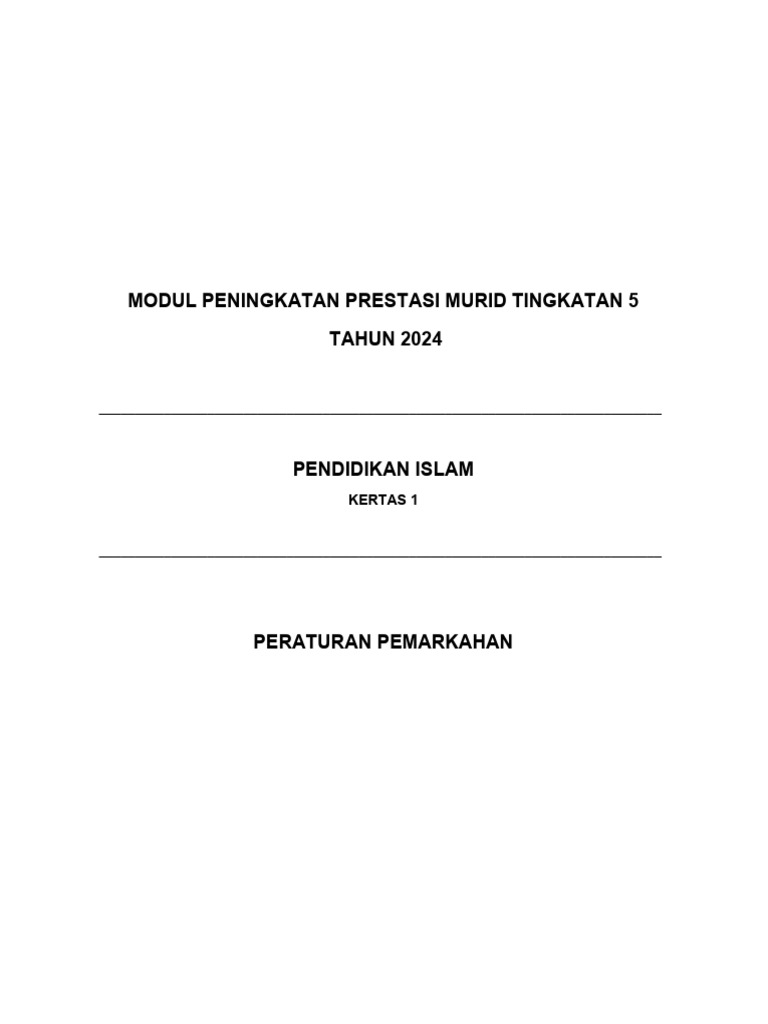 PEND ISLAM PP K1 TRIAL KEDAH | PDF