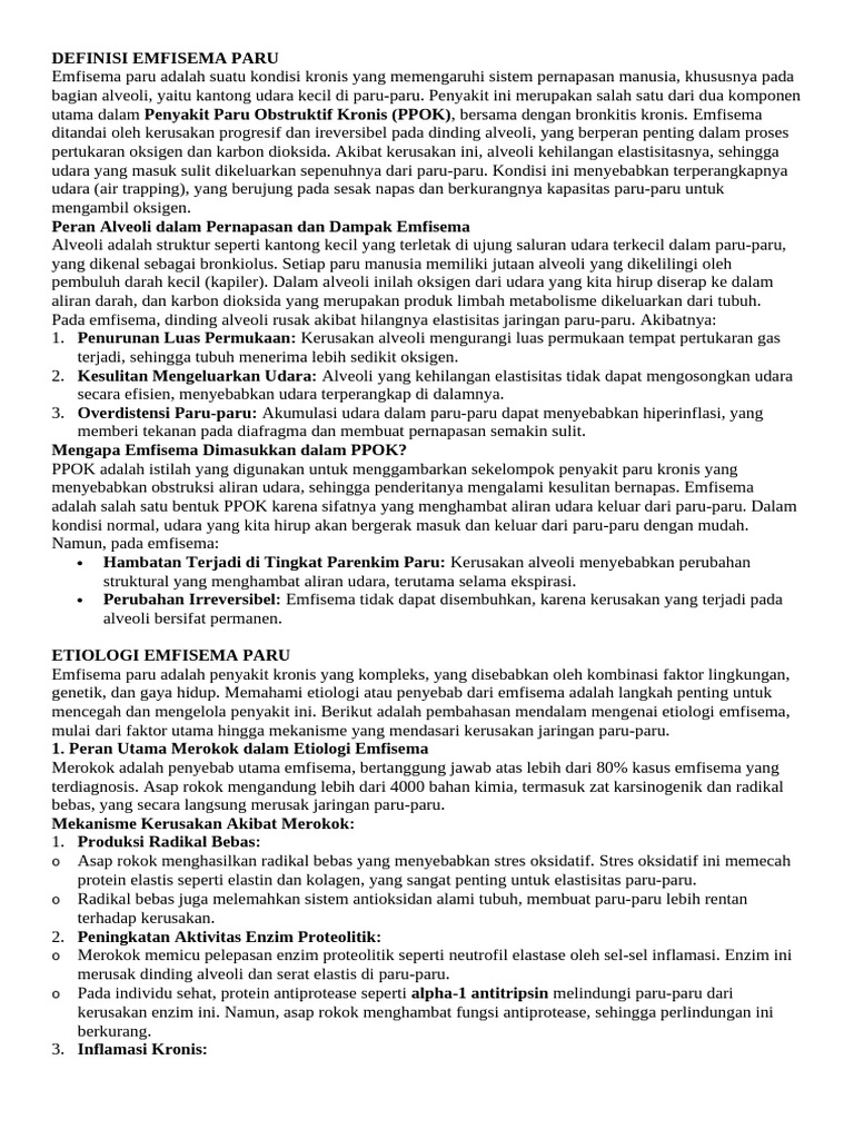 Definisi Emfisema Paru | PDF