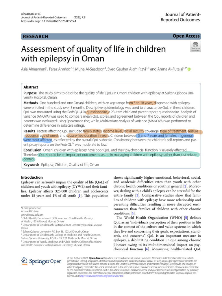 Assessment_of_quality_of_life_in_children_with_epi | PDF | Epilepsy ...