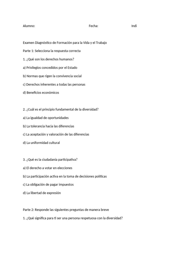 Diagnóstico FVT 6ti | PDF