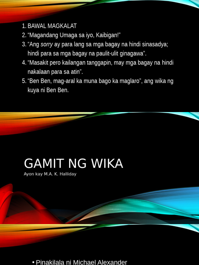 Gamit NG Wika-Halliday | PDF