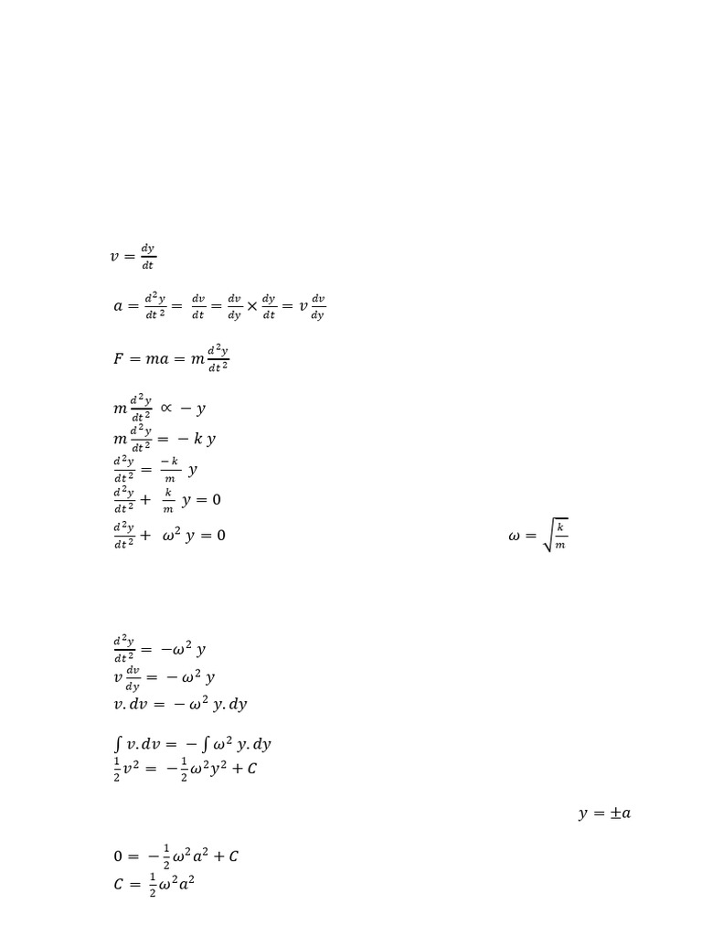 Understanding Simple Harmonic Motion | PDF | Oscillation | Acceleration