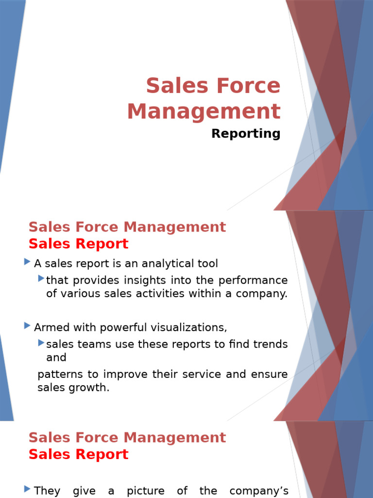 SM Sales Management Lecture 10 Reporting | PDF | Sales | Performance ...