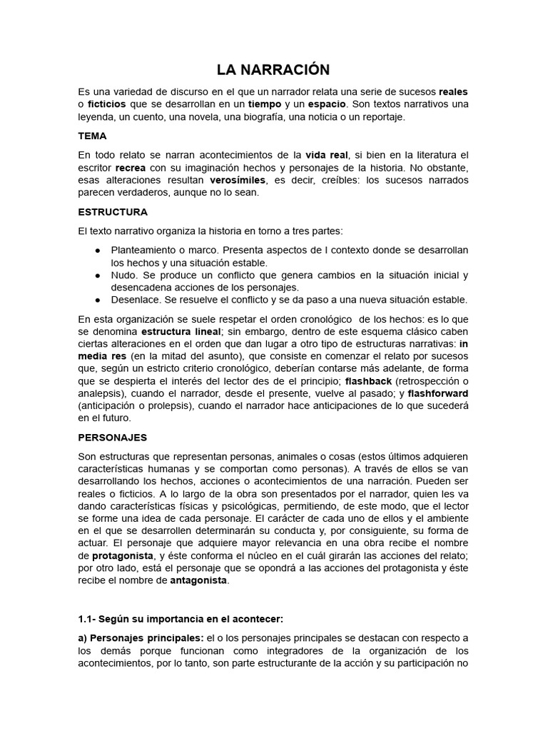 Estructura y elementos de la narración | PDF | Narración | Hora