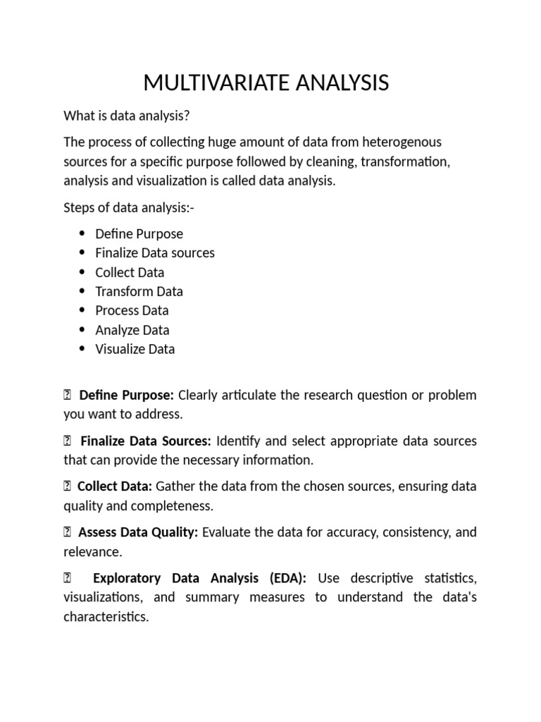 MULTIVARIATE ANALYSIS Part 1 | PDF | Data Analysis | Causality
