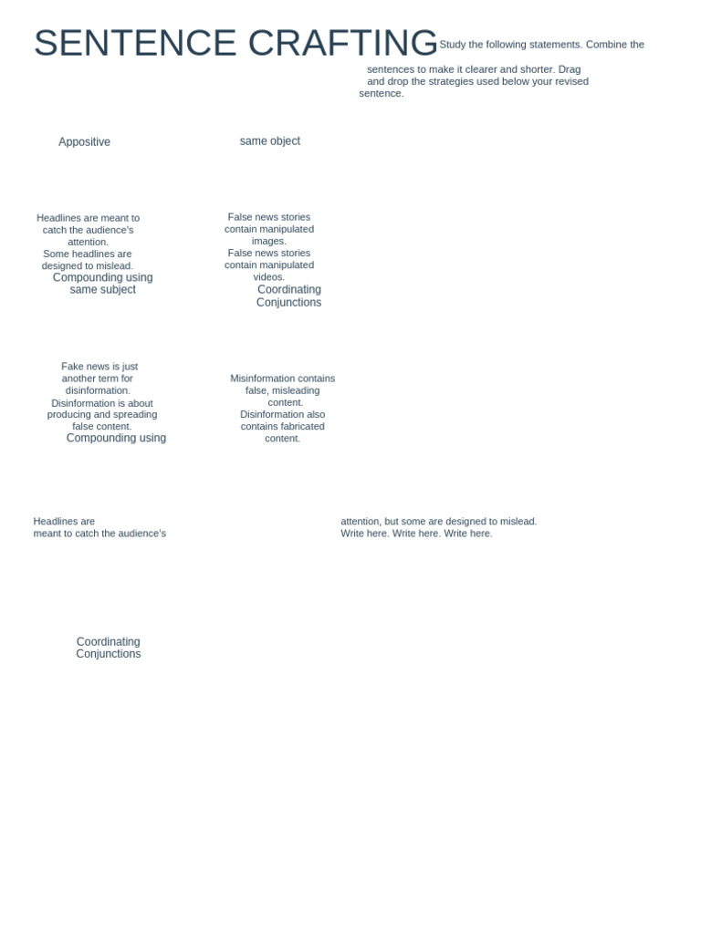 Sentence Crafting Worksheet | PDF