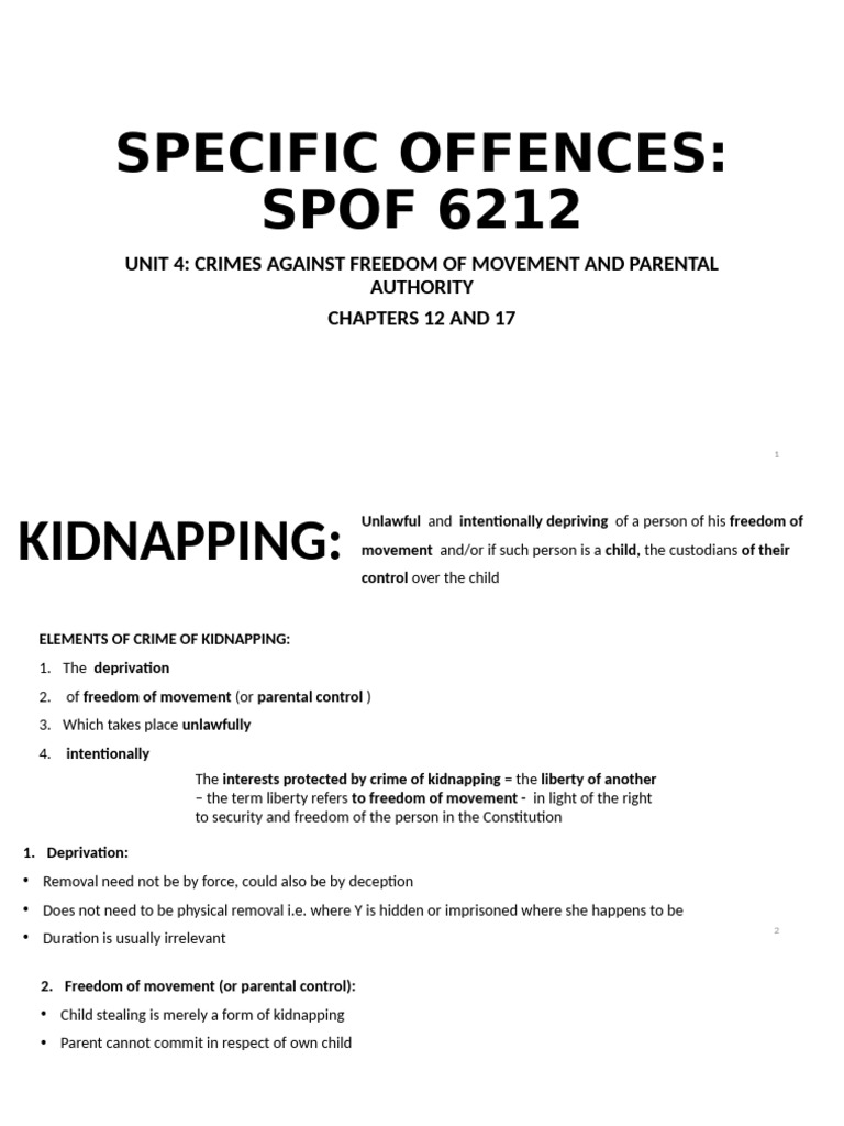 Spof 6212 Unit 4 | PDF | Kidnapping | Human Trafficking