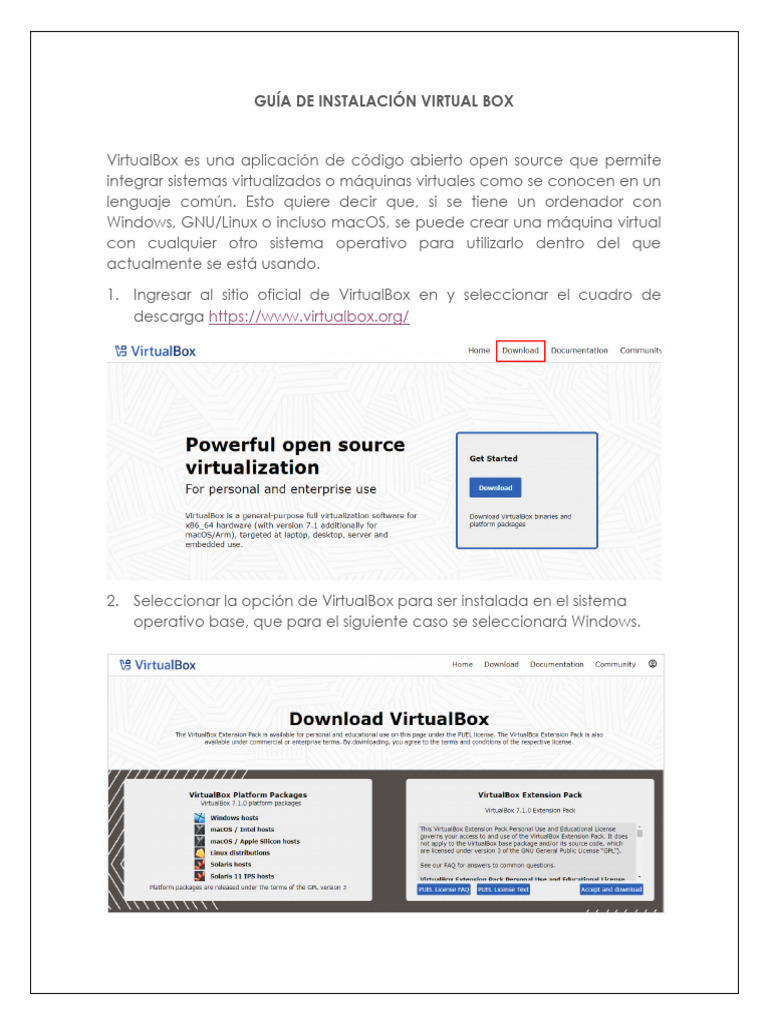 2.Guìa Instalaciòn Virtual Box | PDF