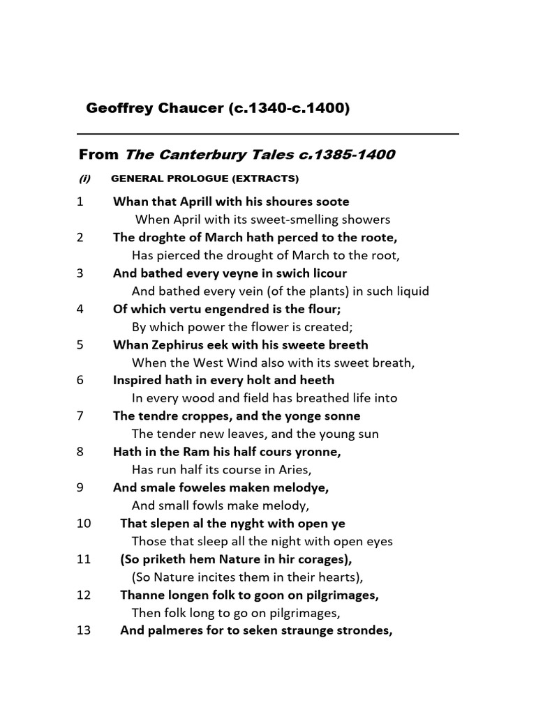 Geoffrey Chaucer Texts 2020 - 16ac475f2437 | PDF