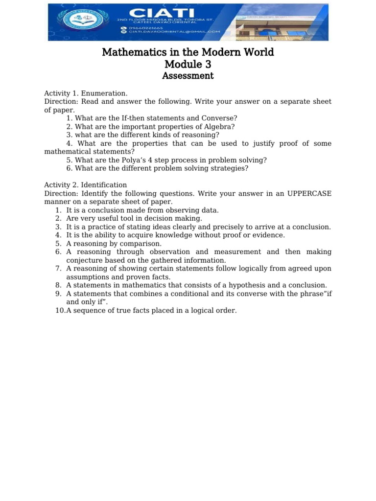 GE5 MODULE 3 Assessment | PDF