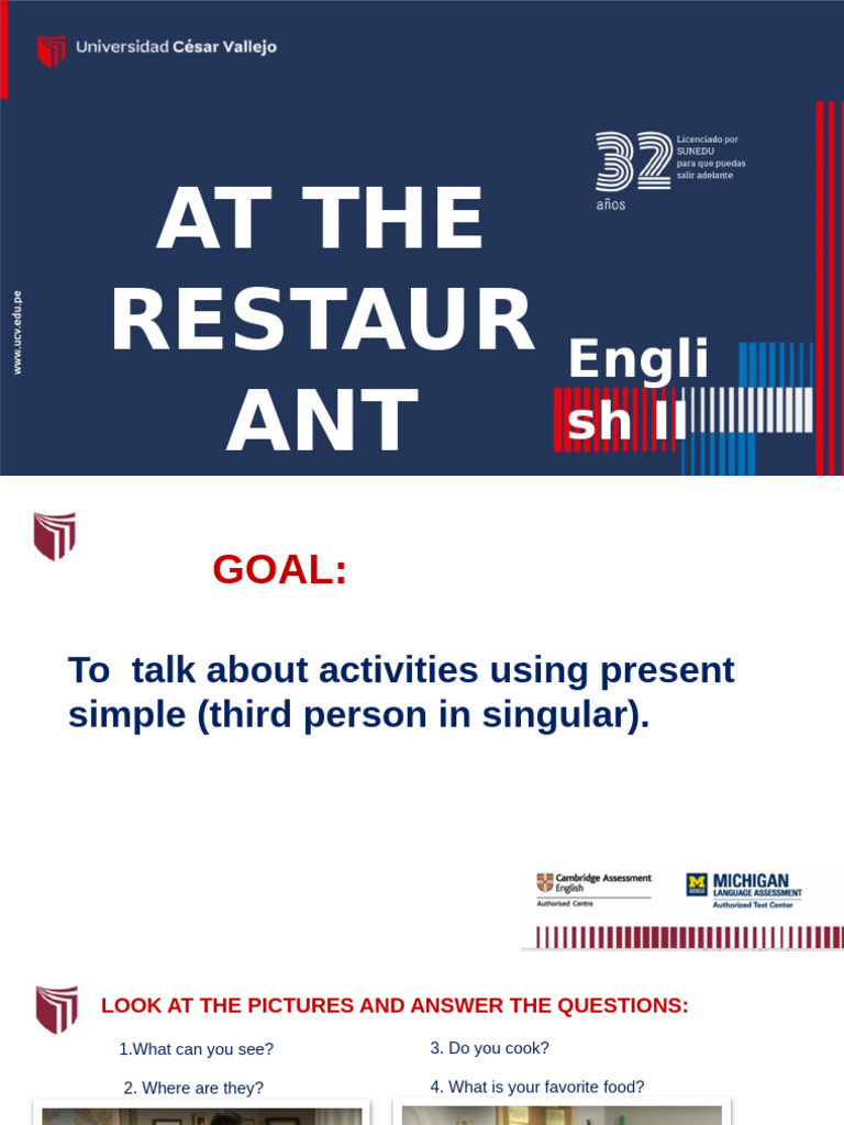 Session 2 - Ingles 2 | PDF | Cuisine