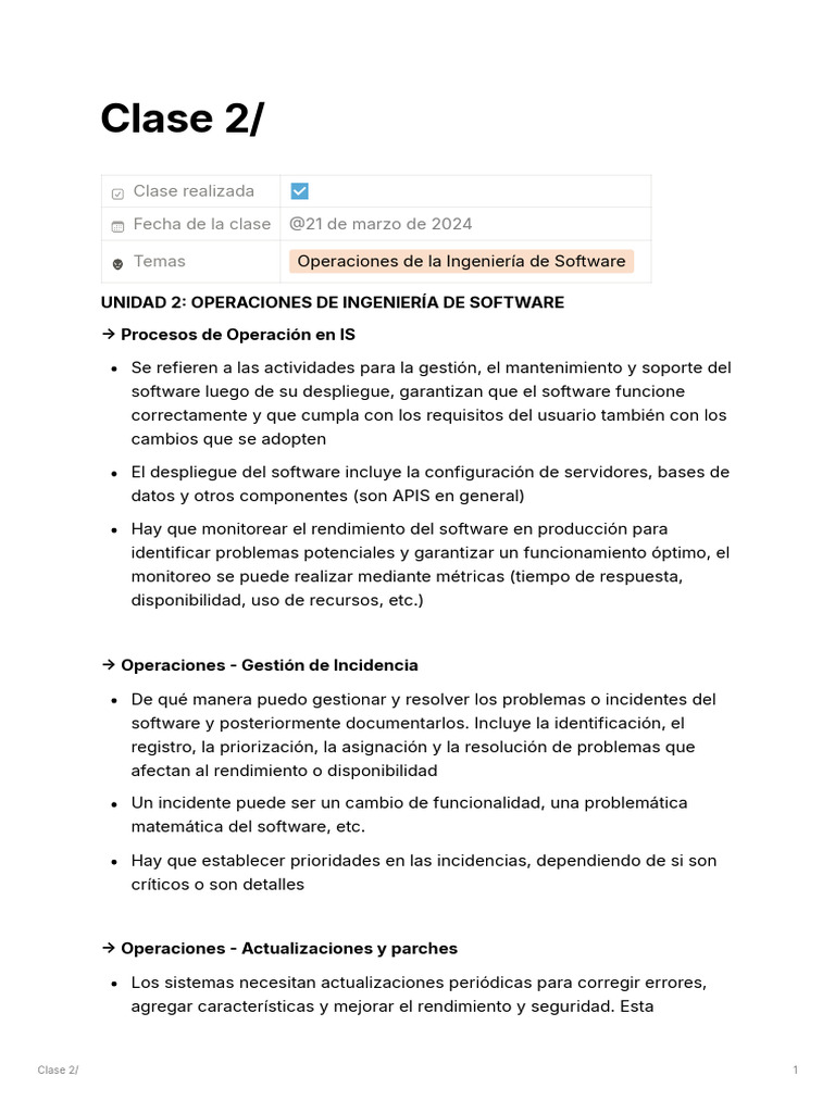 Operaciones en Ingeniería de Software | PDF | Software | Escalabilidad