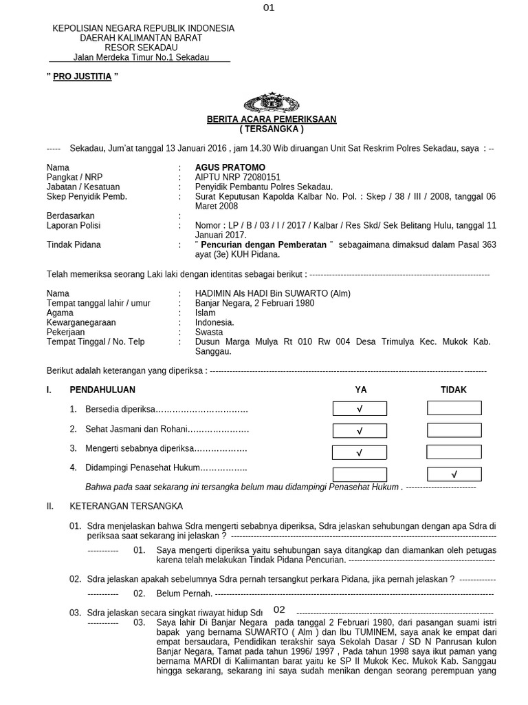 BAP TSK HADIMIN | PDF